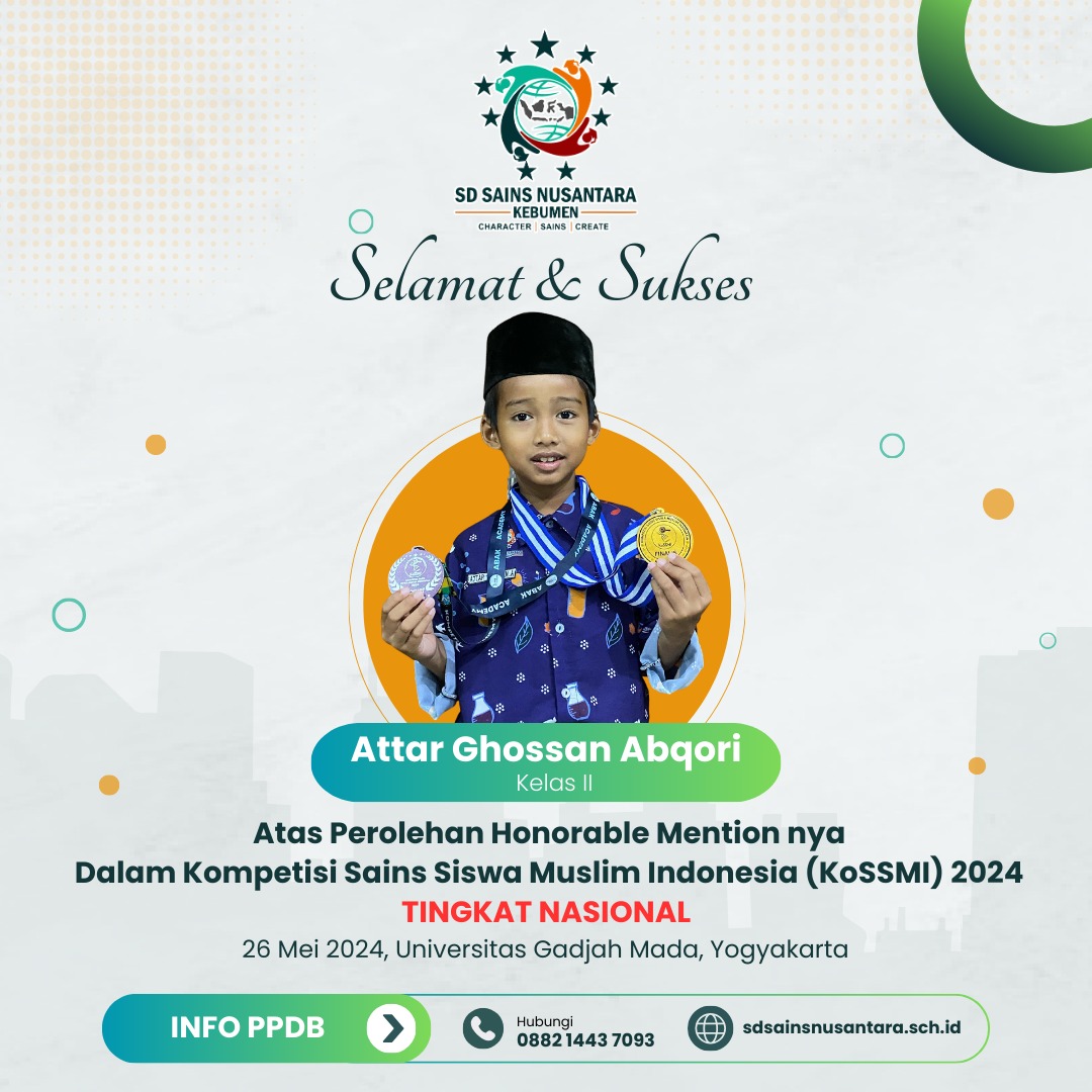 Dua Siswa SD Sains Nusantara Kebumen Raih Prestasi Tingkat Nasional ...